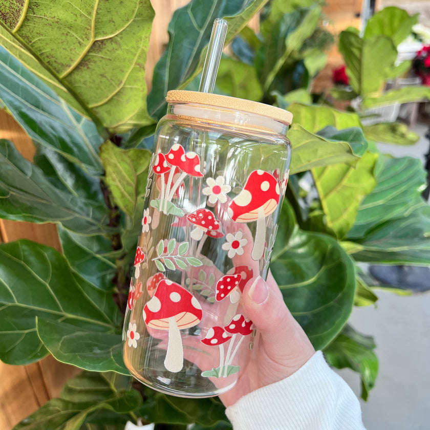 Cottagecore Mushroom Glass cup – こんにちはマート | KON NICHIWA MART