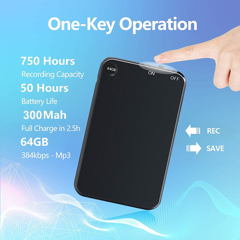 V15 300mAh USB Flash 64G Digital Voice Activated Recorders Super Thin ...