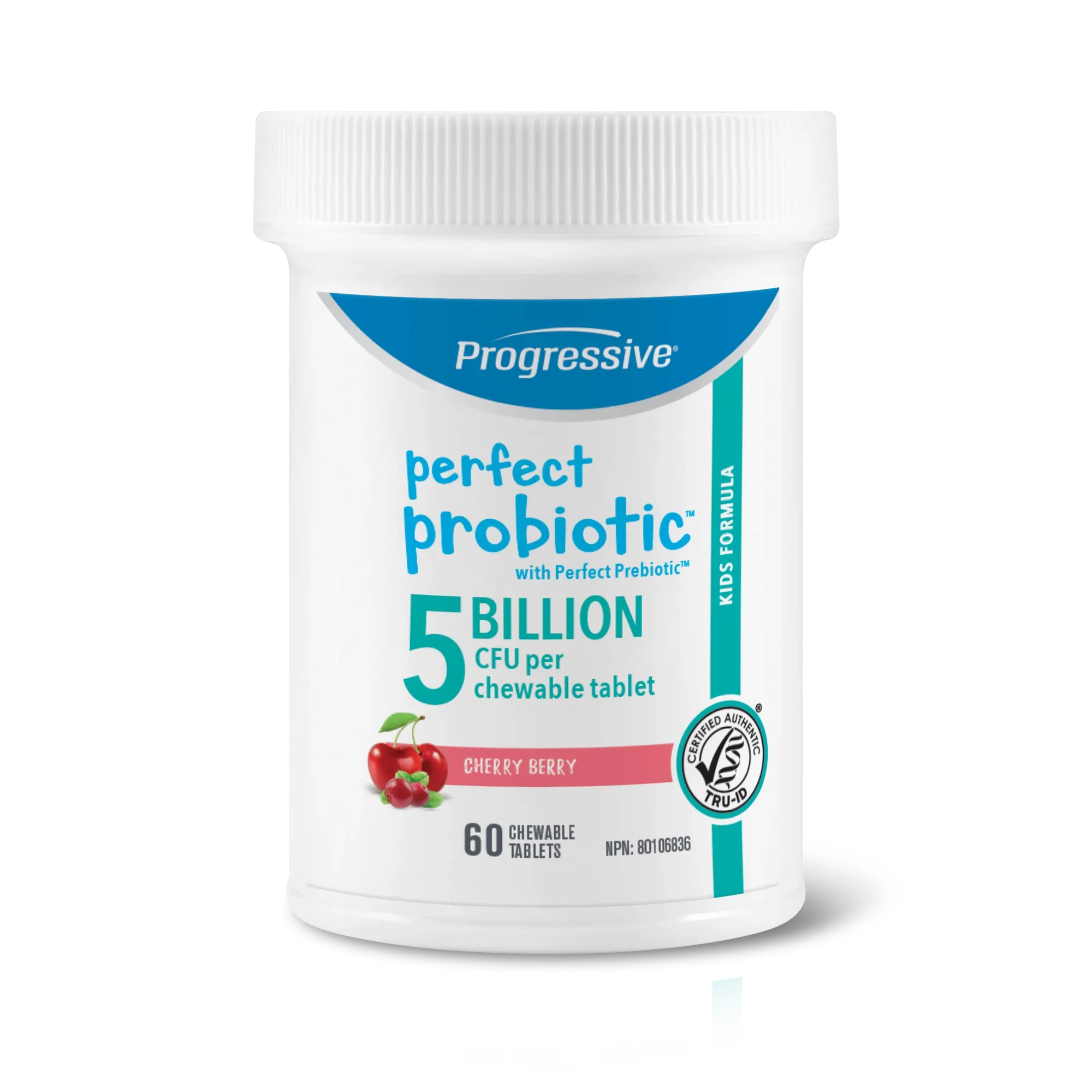 Progressive Perfect Probiotic 5 Billion Kids Cherry Berry 60 Chewable ...