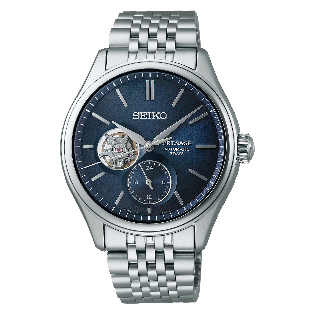 SEIKO Presage Classic Series Open Heart in Ai-iro Japanese Blue Automa ...