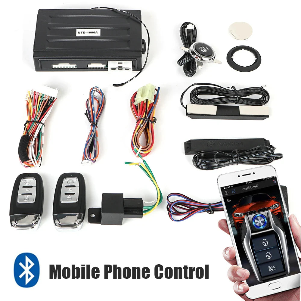 Car Start Stop Keyless Entry System Remote Start Kit Smartphone Contro ...