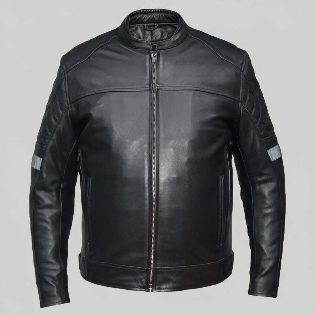 Unik International Men's Reflective Stripe Motorcycle Jacket – こんにちはマート ...