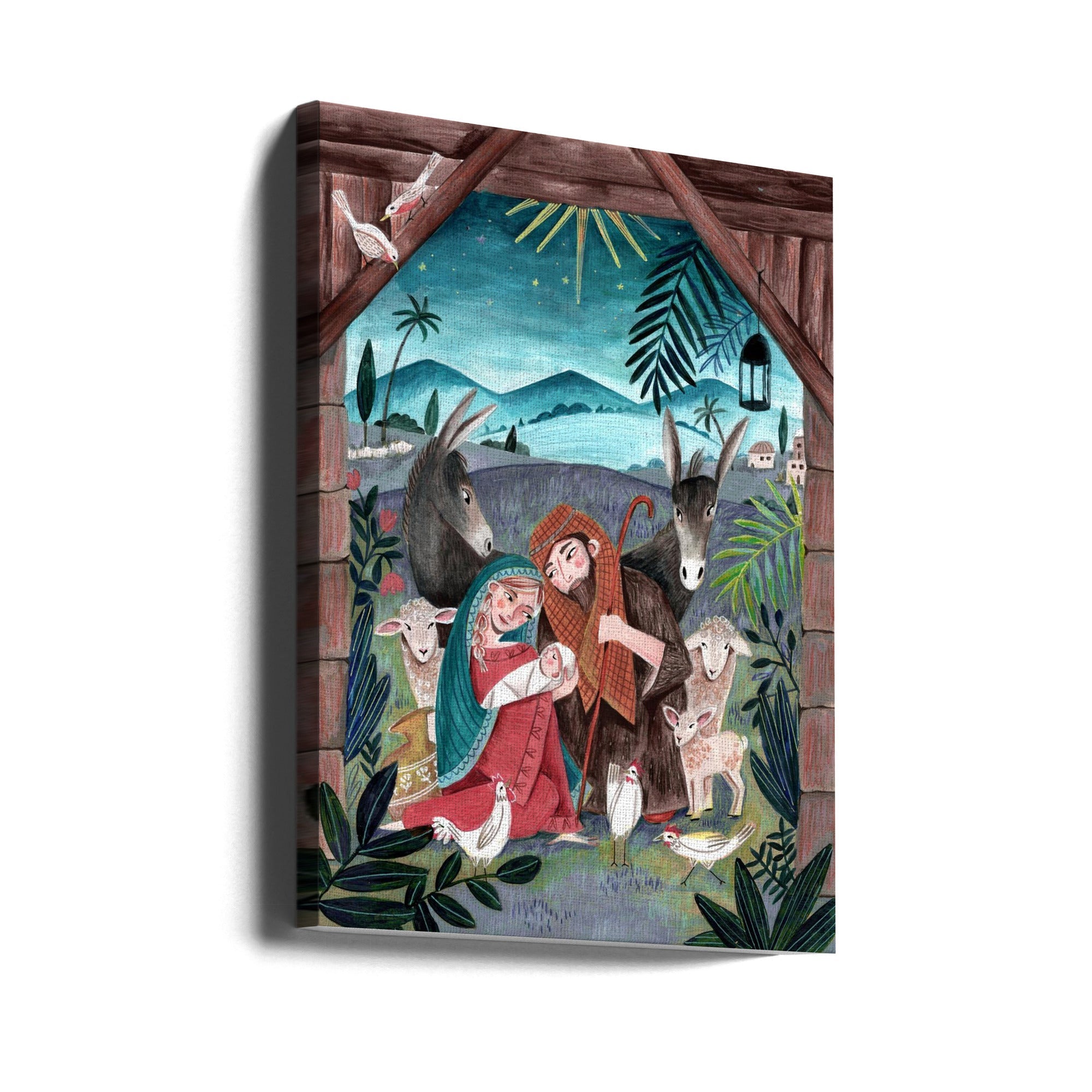 Wall art Christmas with Mary and baby Jesus Canvas Print – こんにちはマート ...