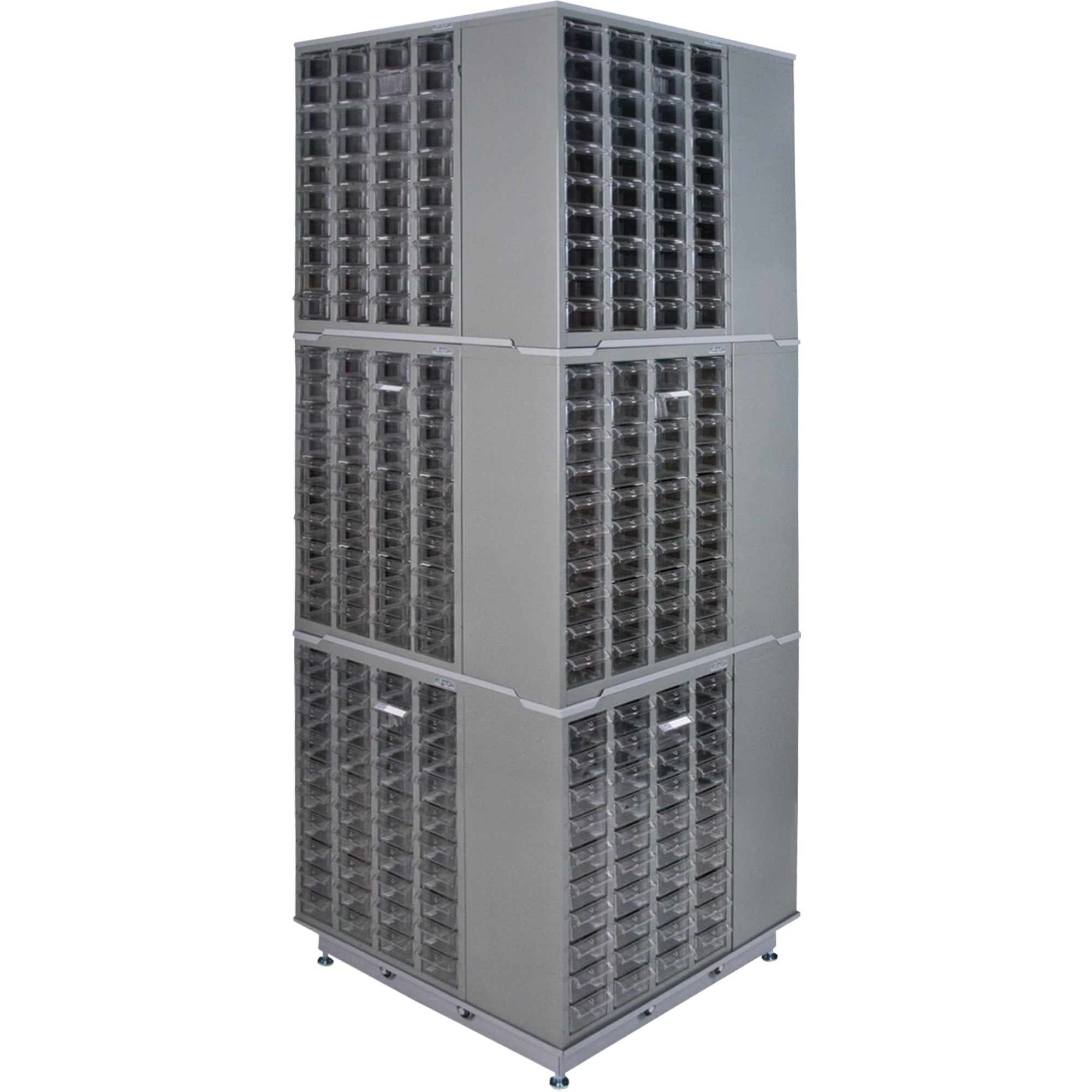 Heavy-Duty Industrial Carousel Drawer Cabinet, Steel, 480 Drawers, 27 ...