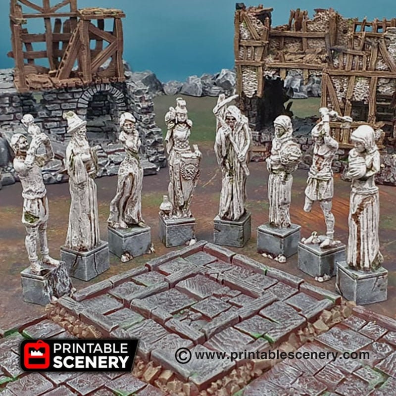 Guardian Statues - Shadowfey Ruins, DnD, Pathfinder, 15mm, 28mm, 32mm ...