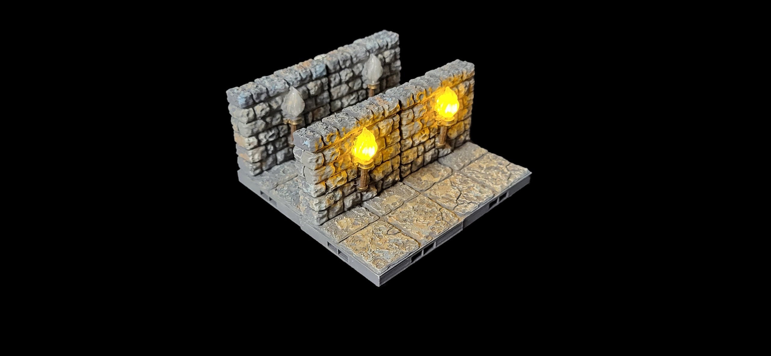 MAGNETIC LED Dungeon Torch Walls - Dungeon Theme | Painted Tabletop Te ...