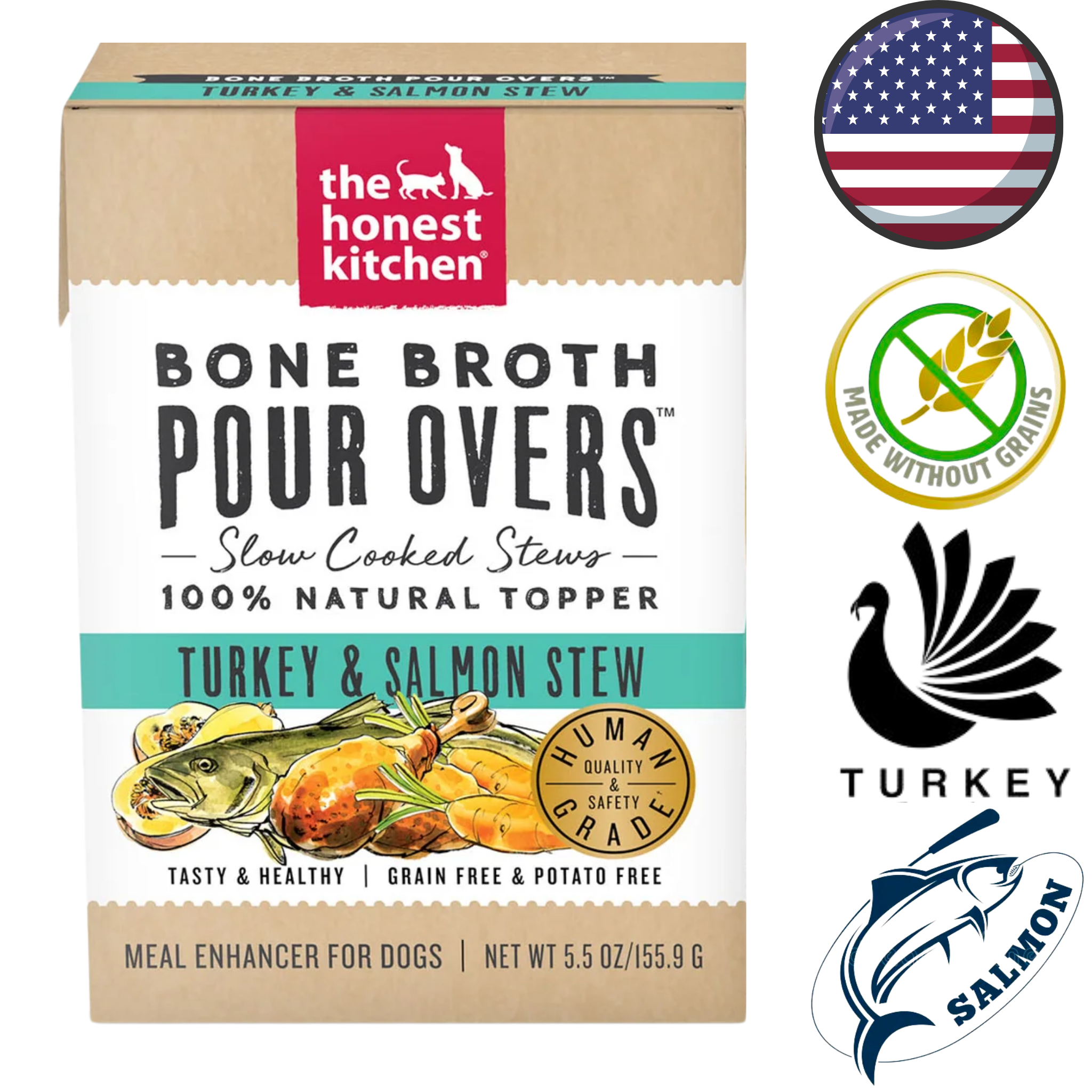 The Honest Kitchen - Turkey & Salmon Stew Bone Broth Pour Overs For Do ...