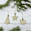 Sparkling Christmas Ornaments - Tree Shape, Star & Dove. Cottagecore D ...